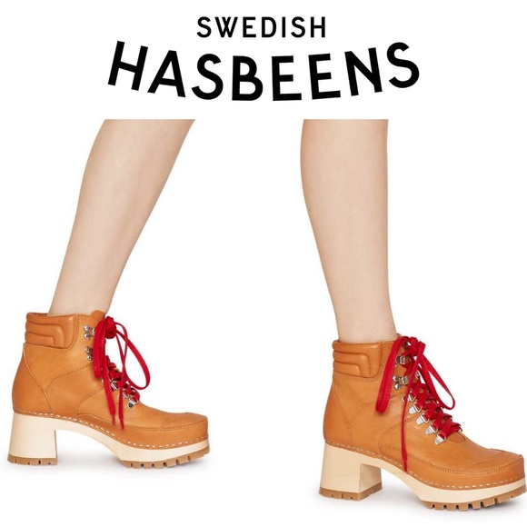 Swedish Hasbeens | Shoes | Nwt Swedish Hasbeens Trail Lace Up Bootie ...